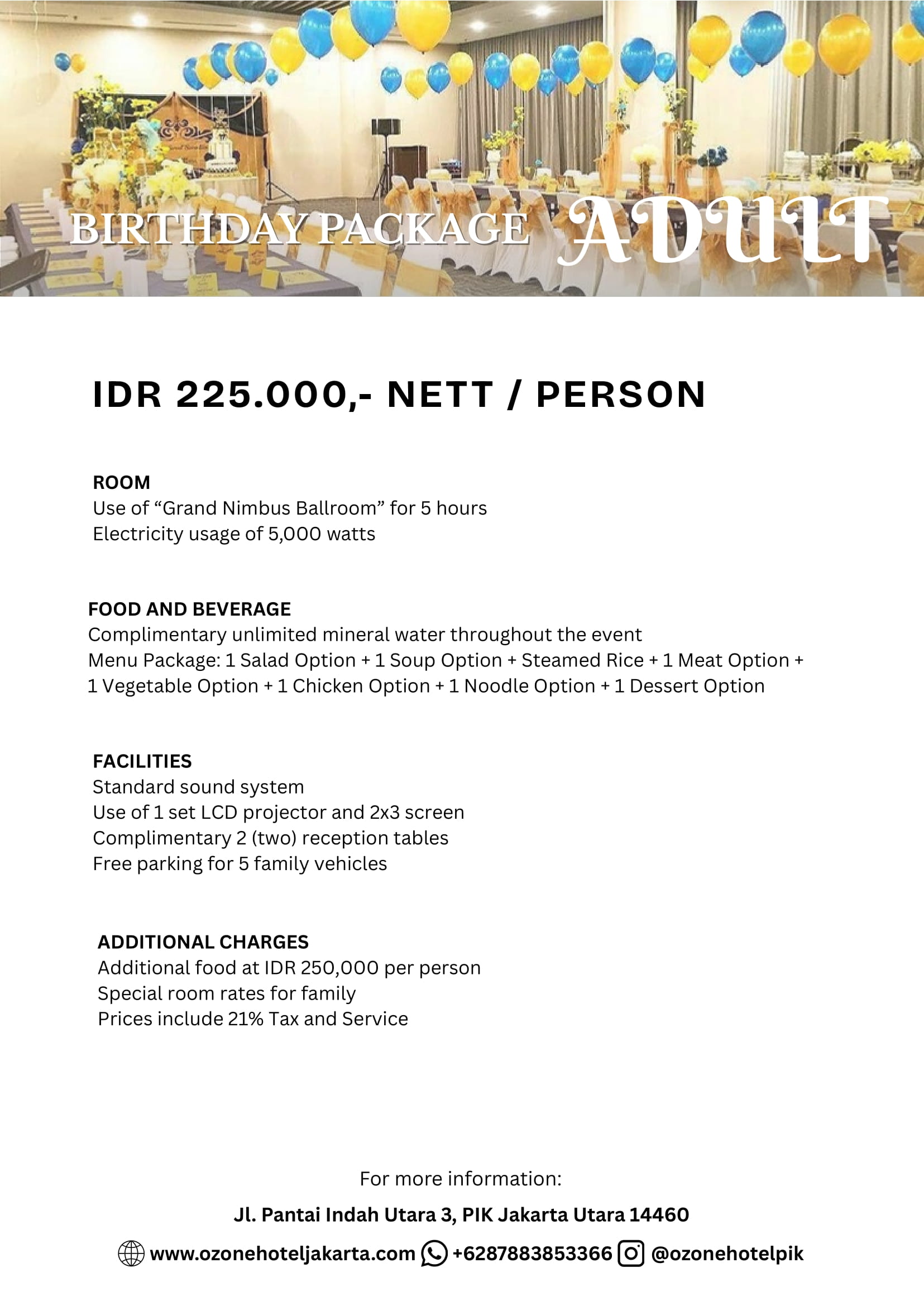 BIRTHDAY PACKAGE - Ozone Hotel Jakarta